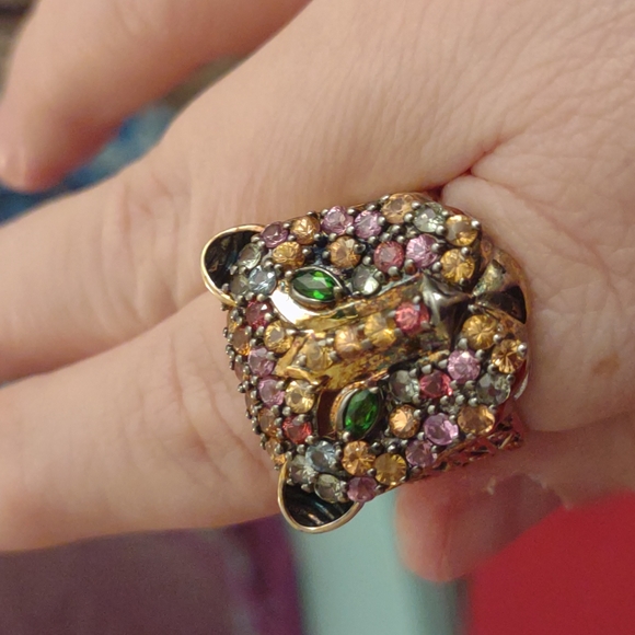 Gems En Vogue | Jewelry | 46ctw Multi Sapphire And Chrome Diopside Panther Ring Size 1 | Poshmark